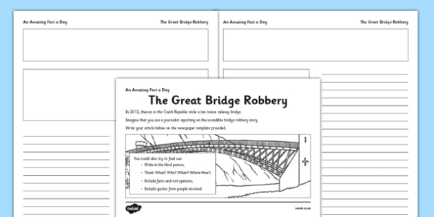 The Great Bridge Robbery Worksheet / Worksheet