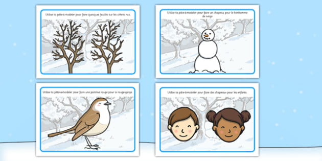 Winter Playdough Mats French