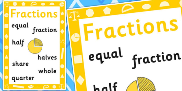 FREE! - Key Stage 1 Fractions Poster - Fractions, Numbers, Maths, Poster