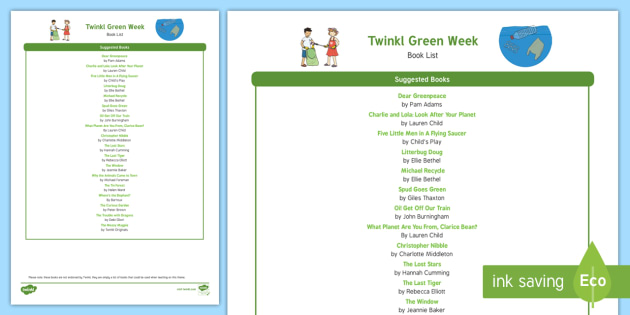Twinkl Sustainability Week Book List | Environmental Reading