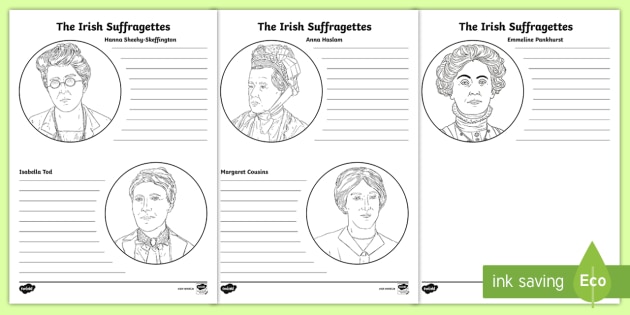 Irish Suffragettes Research Worksheets (teacher made)