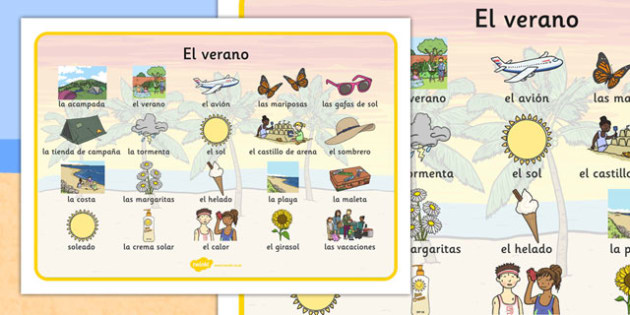 Tapiz de vocabulario de verano (teacher made)
