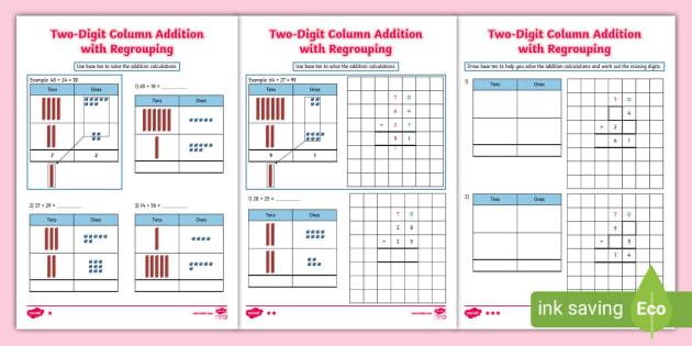 Addition With Regrouping Drawings Addition With Regrouping Adding To
