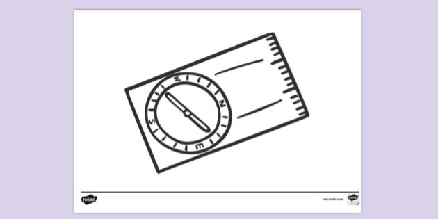 Walkers’ Compass Colouring Sheet | Twinkl Resources