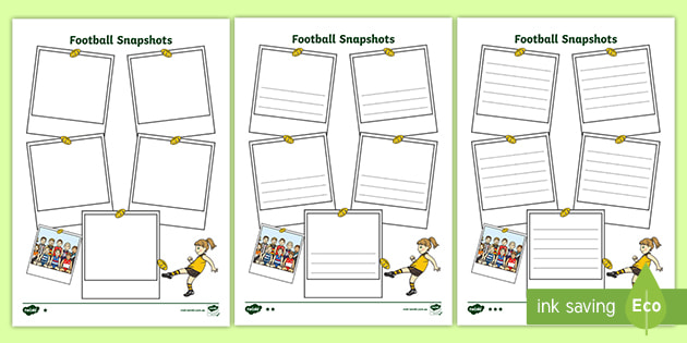 Football Snapshots Differentiated Worksheets (teacher made)
