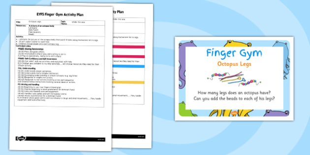 Eyfs Octopus Legs Finger Gym Activity Plan And Prompt Card Pack