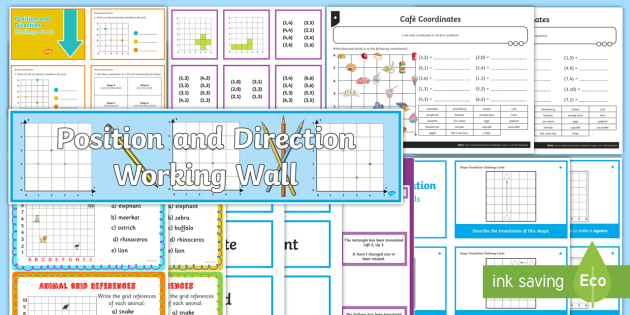 LKS2 Position and Direction Maths Working Wall Display Pack