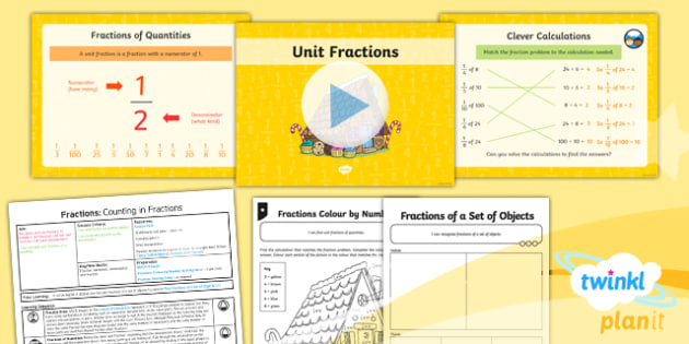 PlanIt Maths Y3 Fractions Lesson Pack Recognise and Use Fractions of a