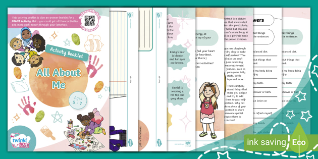 All About Me Activity Booklet (Ages 5 - 7) (teacher made)
