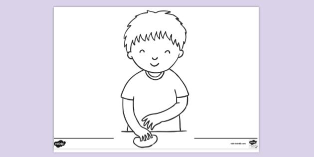 FREE! - Child with Playdough Colouring Sheet (teacher made)