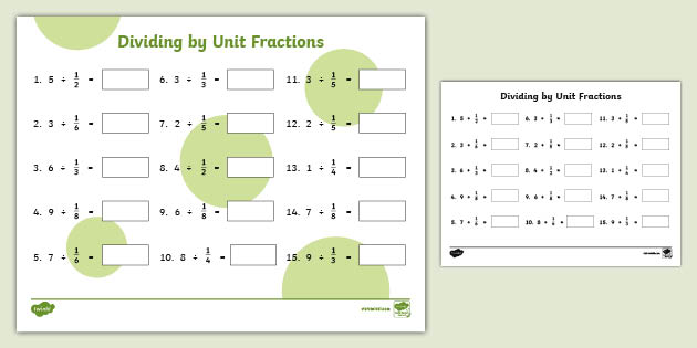 Dividing by Unit Fractions Activity (creat de profesori)