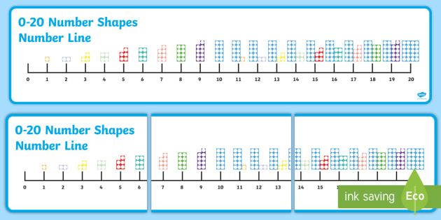 0-20 Number Shapes Number Line Display Banner - KS1 Maths Primary