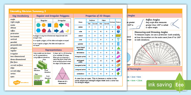 Geometry Revision Summary 3 (teacher made)