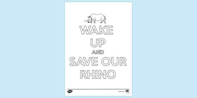 Save the Rhino Poster Colouring Sheet | Colouring Sheets