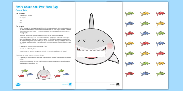 Shark Count-and-Post Busy Bag Resource Pack for Parents