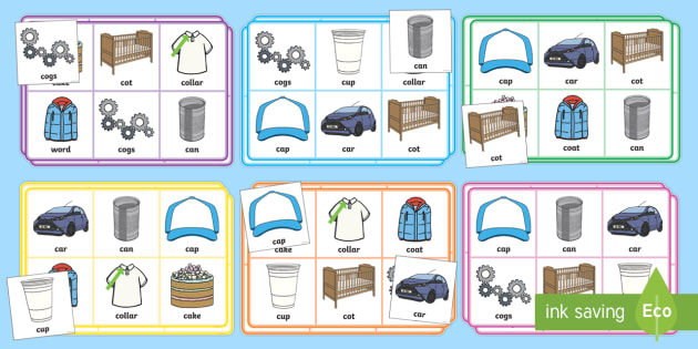Initial c Sound Bingo - Initial 'e' sound Bingo