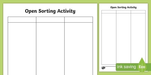 Blank Sorting Activity