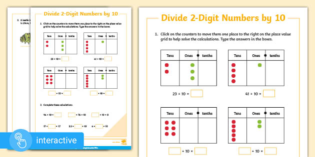 👉 Interactive PDF Y4 WRM Decimals: Divide 2-digits by 10