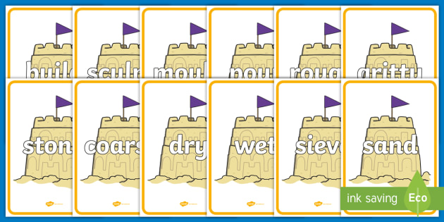 👉 Sand Vocabulary on Sandcastles (teacher made)