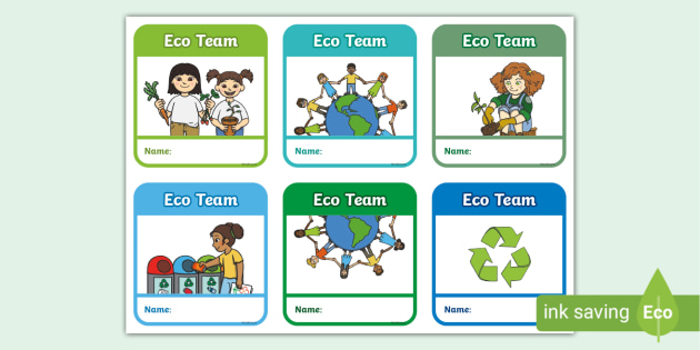 Eco Team Editable Badges (teacher made)