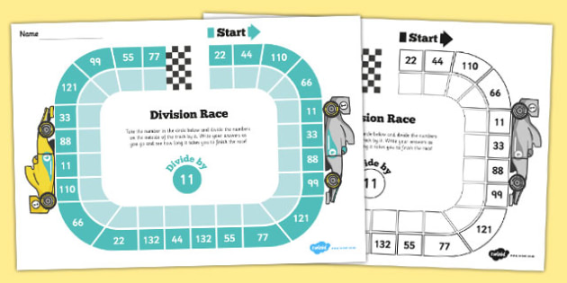 Dividing By 11 Race Worksheet