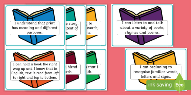 Kindergarten 'I Can' Reading Area Continuous Provision Prompt Cards
