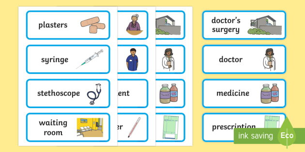 Doctor's Surgery Display Labels (teacher made)