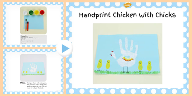 Handprint Chicken With Chicks Craft PowerPoint
