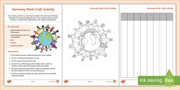 Harmony Week Craft Activity