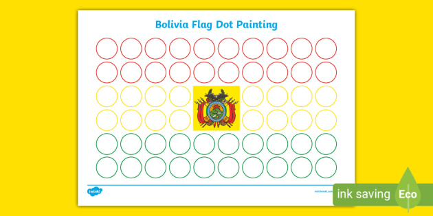 FREE! - Bolivia Flag Dot Painting Worksheet (teacher made)