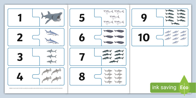 👉 * NEW * Shark-Themed Counting and Matching Puzzle,Sharks
