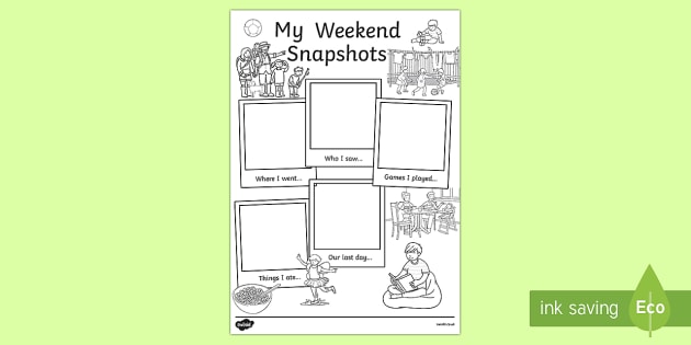 My Weekend Recount Snapshots Writing Frames - KS1 Resources