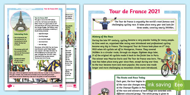 UKS2 Tour de France 2020 Differentiated Reading Comprehension Activity