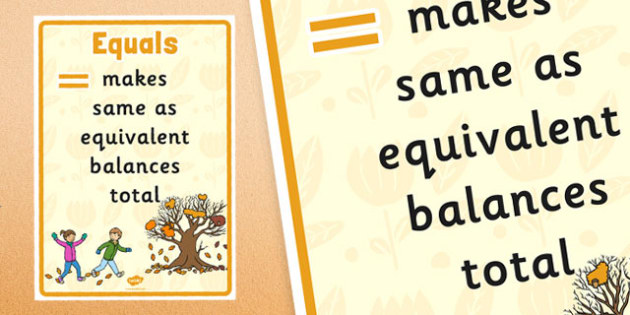 Autumn Themed Equals Vocabulary Display Poster