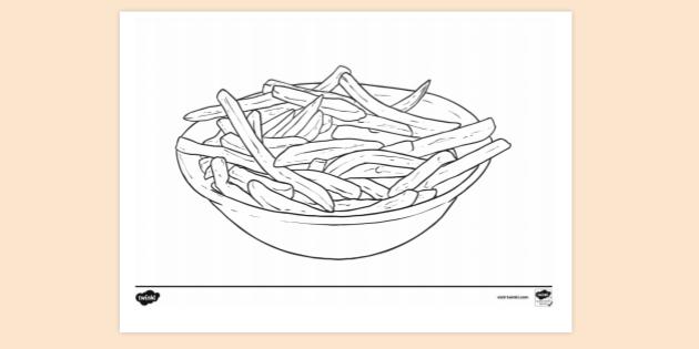 FREE! - French Fries In A Bowl Colouring Sheet