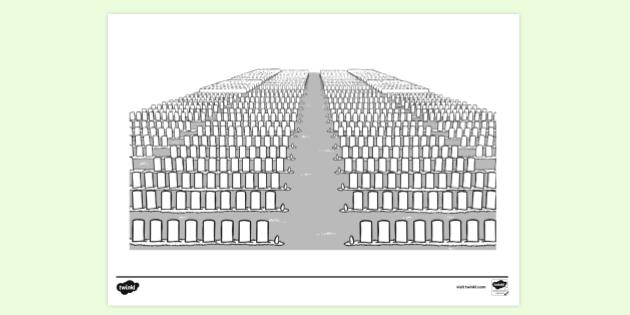 FREE! - War Cemetery Colouring Sheet | Colouring Sheets