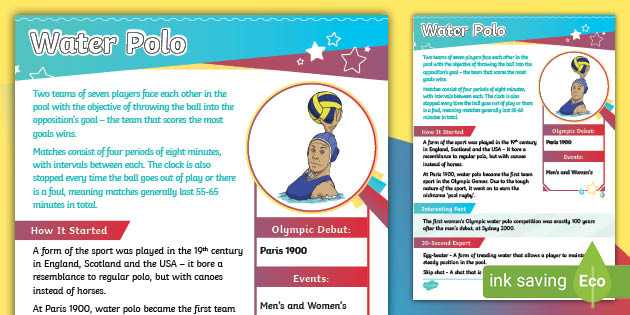 Water Polo Fact Sheet (teacher made)