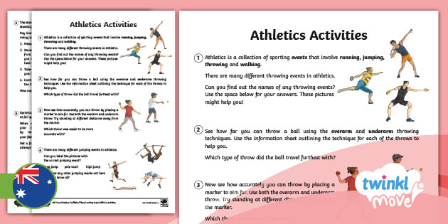Move PE Year 3 Athletics Home Learning Tasks (teacher made)