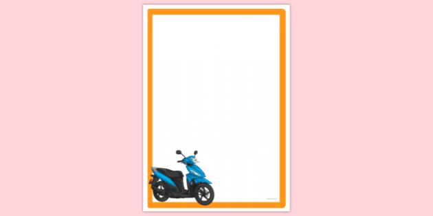 FREE! - Simple Blank Scooter Bike Page Border | Twinkl