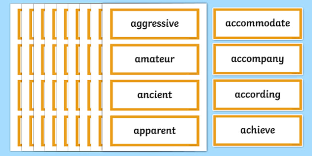 Year 5 and 6 Word List Word Cards