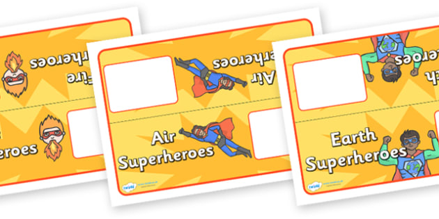 Editable Superhero Group Table Signs (teacher made)