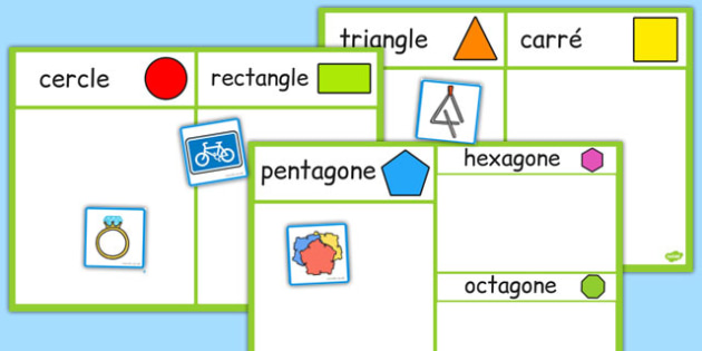 Shape Names in French - 2D Shape Sorting Activity French