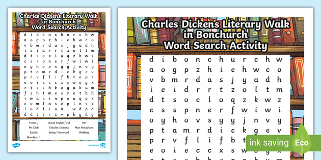 FREE! - Charles Dickens Literary Walk in Bonchurch Word Search