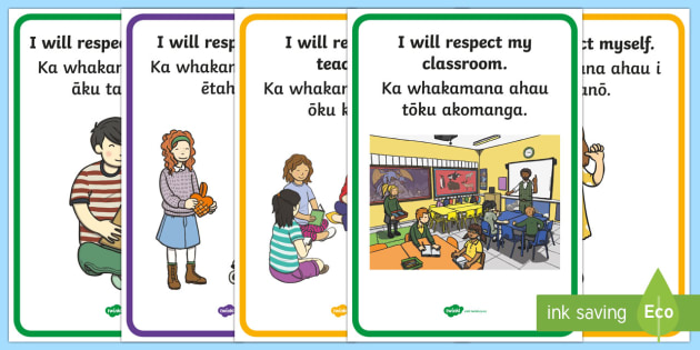 Respect in the Classroom Display Posters Te Reo Māori