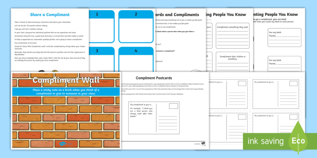 July Provision Giving Compliments Resource Pack