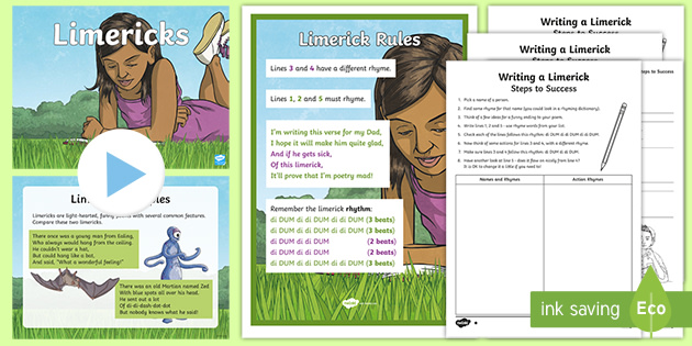 Different Forms of Poetry - Limericks Lesson Pack