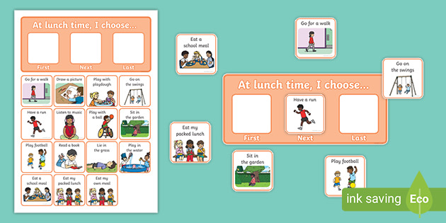 At Lunch Time I Choose Choice Cards (teacher made)