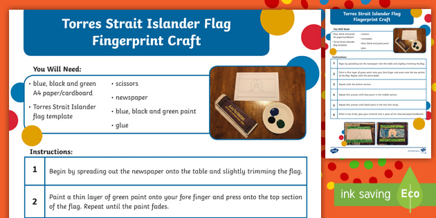 FREE! - Torres Strait Islands Flag Finger Painting Activity