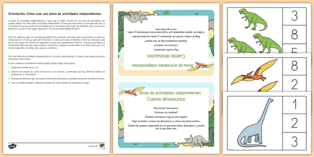 Guía para adultos: La bolsa de actividades independientes Los dinosaurios