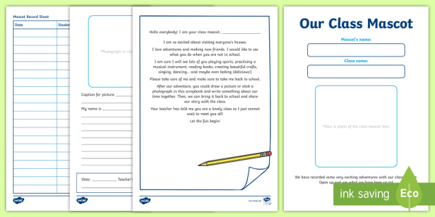 Our Class Mascot Language Activity Booklet (teacher made)